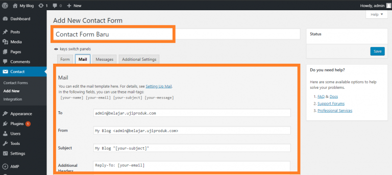 Cara Membuat Contact Form WordPress Dengan Mudah